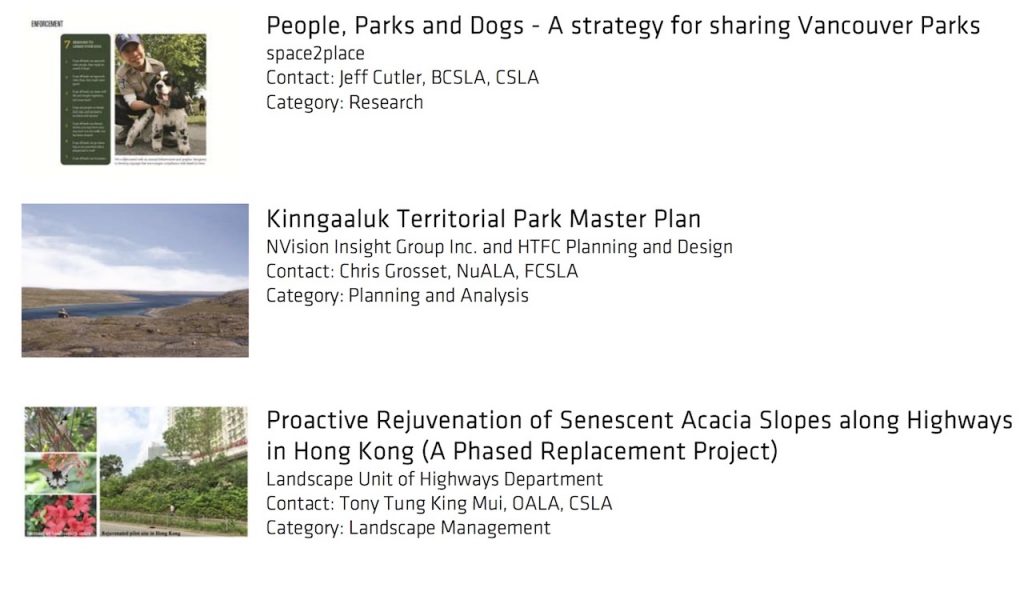 Winners announced for CSLA awards in landscape architecture