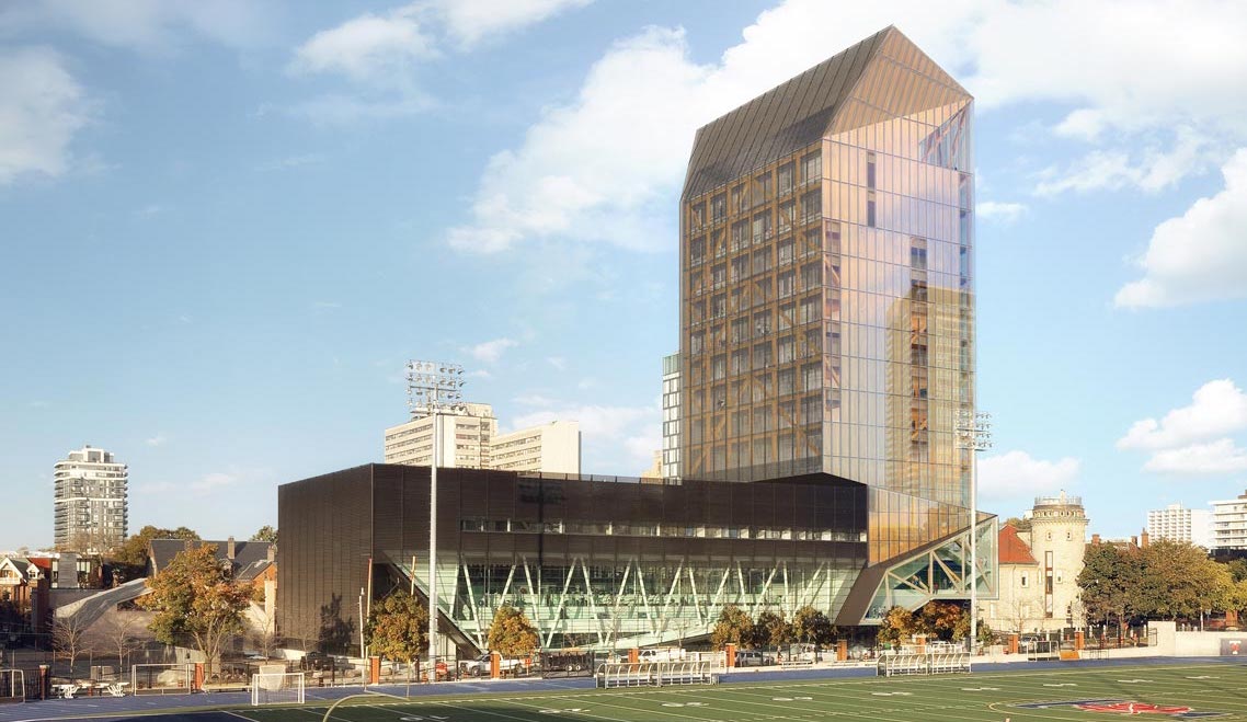 Patkau and MJMA unveil 14-storey wood tower at U of T's Goldring Centre