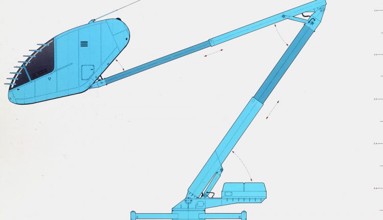 Peanut Cabin (Project 124) Tiny house for two mounted on a boom crane ...