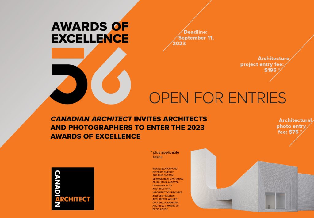 2023 Canadian Architect Awards of Excellence deadline approaches